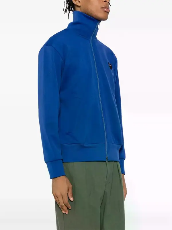 Play Comme Des Garcon Heart-print Jersey Track Jacket - Blue