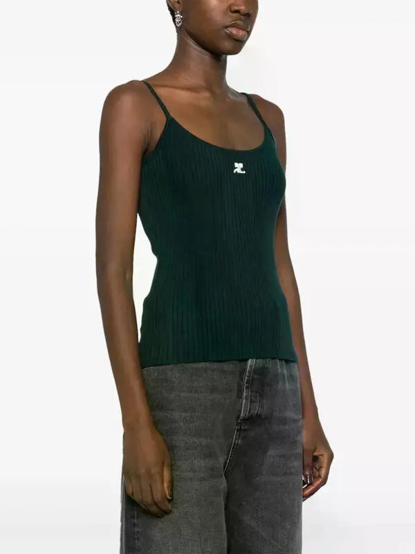 COURREGES Reedition Ribbed Tank Top - Green