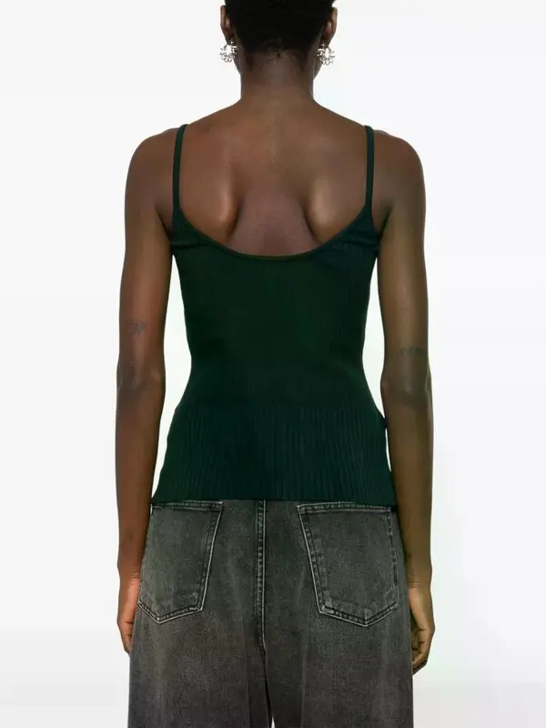 COURREGES Reedition Ribbed Tank Top - Green