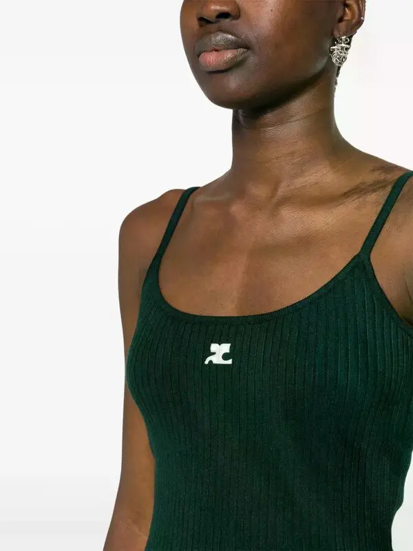 COURREGES Reedition Ribbed Tank Top - Green