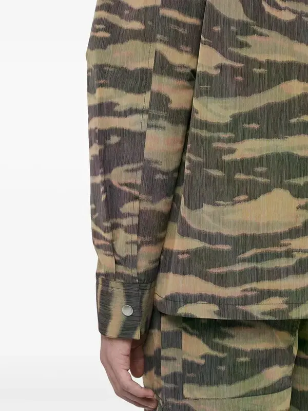 JIL SANDER Printed Zip-up Overshirt - Green