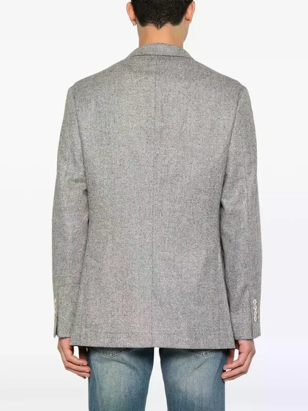 Brunello Cucinelli Herringbone-pattern Blazer - Grey