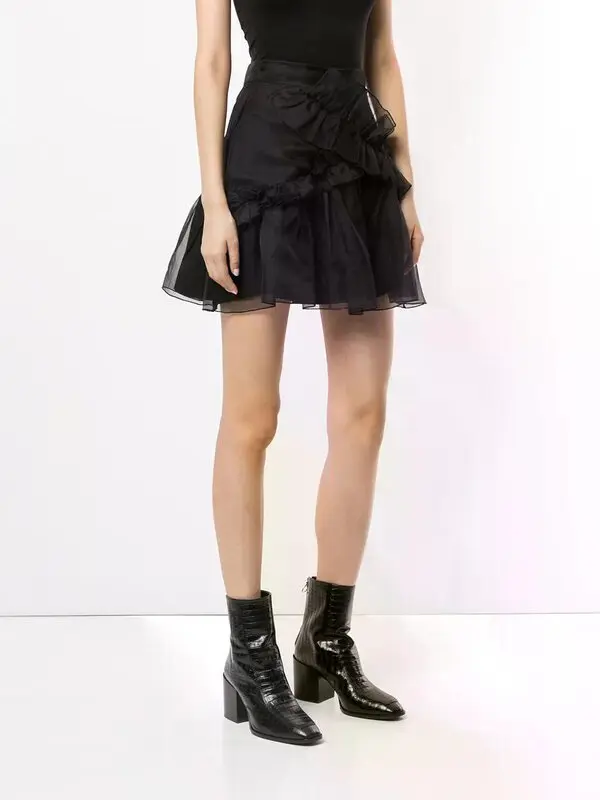 MACGRAW Souffle Ruffle Skirt - Black