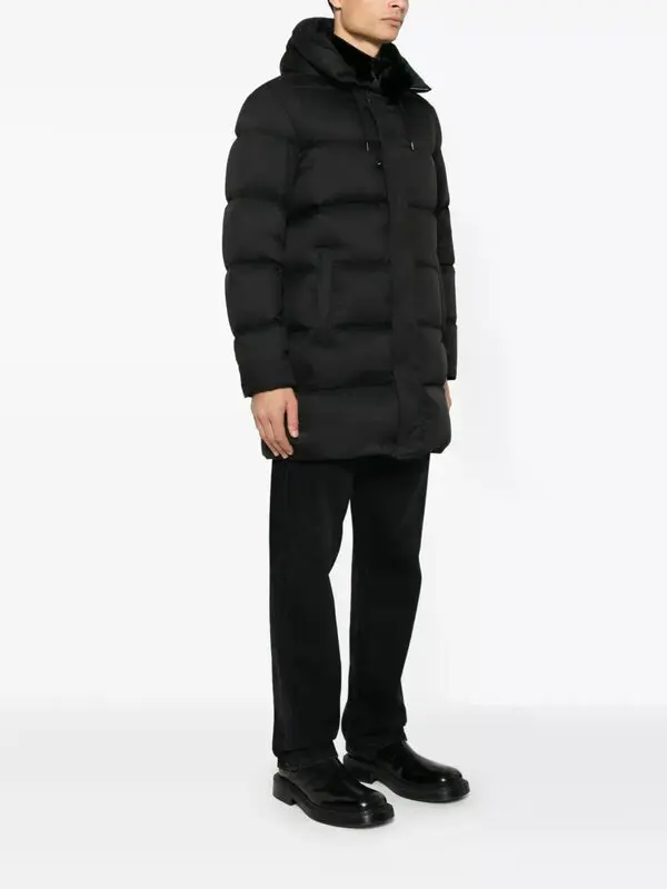 Herno Quilted Down Coat With Detachable Faux-fur Trim