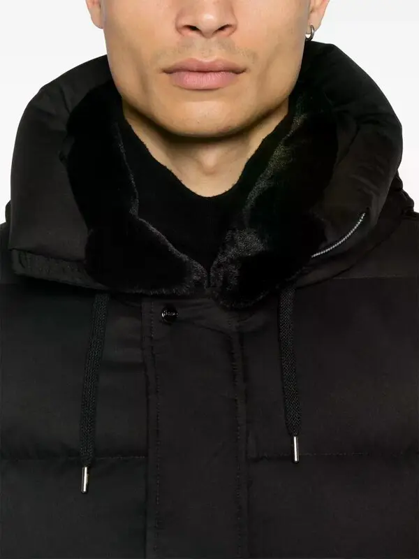 Herno Quilted Down Coat With Detachable Faux-fur Trim
