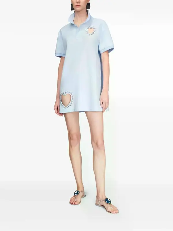 AREA Crystal-embellished Cut-out Minidress