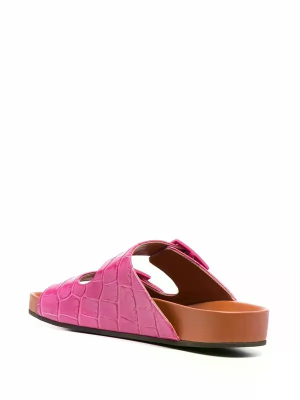 L' AUTRE CHOSE Buckle Embossed Flat Sandals