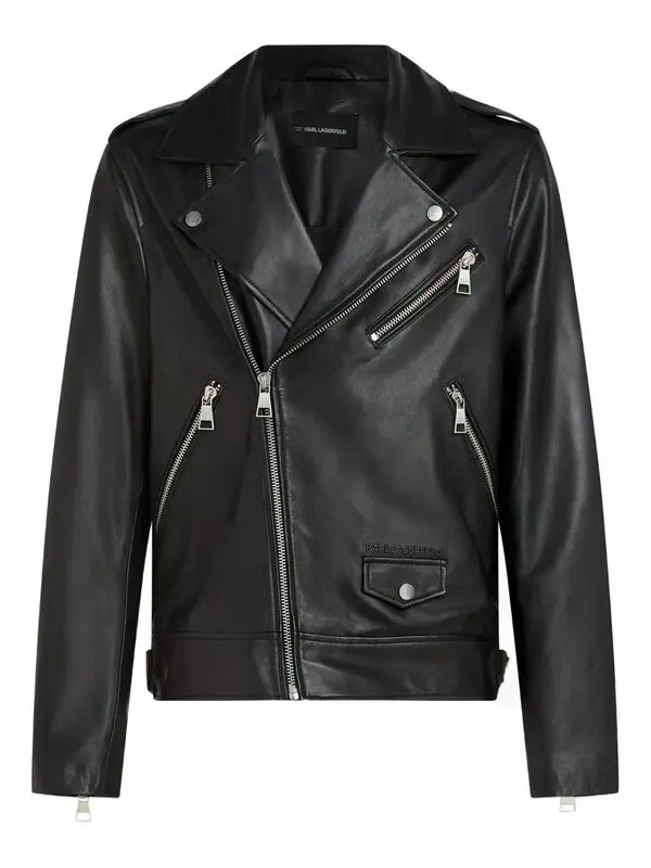 Karl Lagerfeld Essential Leather Biker Jacket