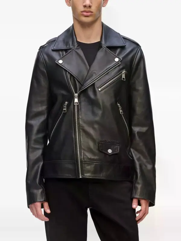 Karl Lagerfeld Essential Leather Biker Jacket