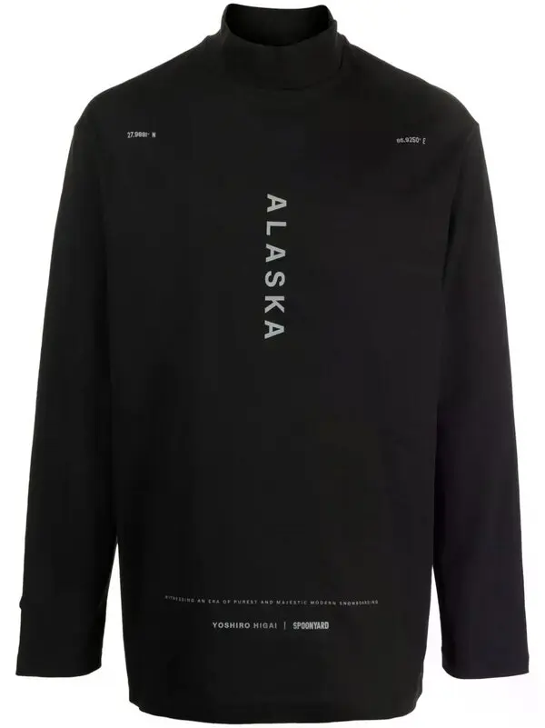 SPOONYARD Mock-neck Cotton T-shirt