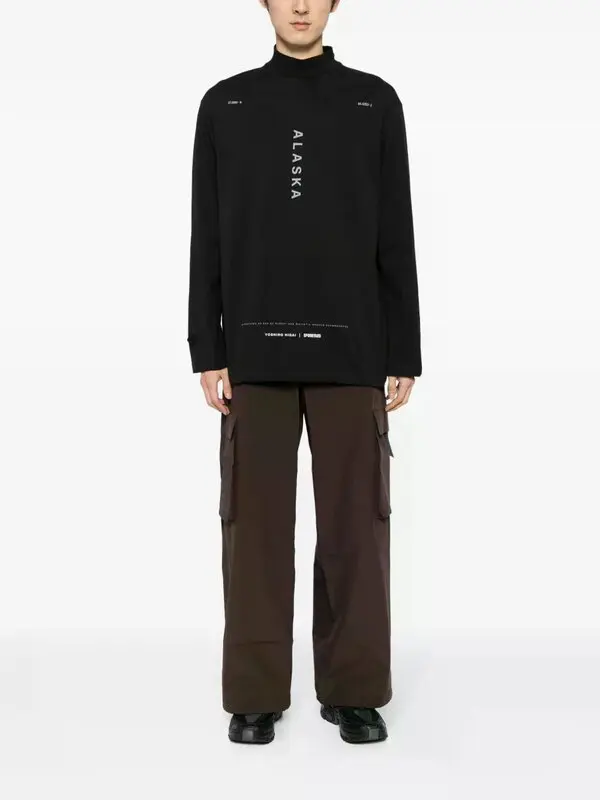 SPOONYARD Mock-neck Cotton T-shirt
