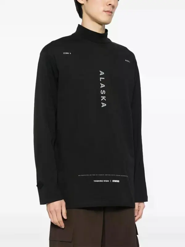 SPOONYARD Mock-neck Cotton T-shirt
