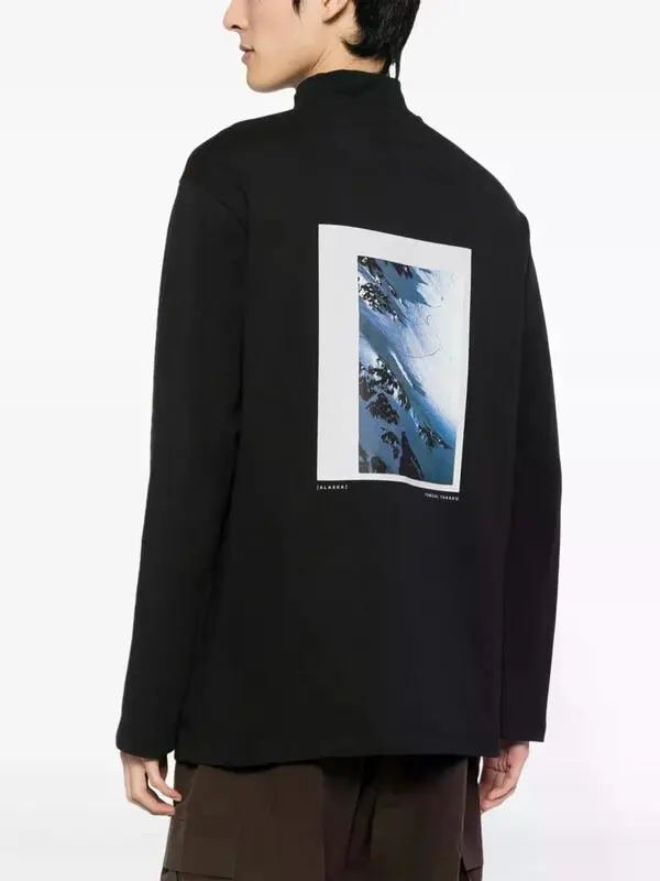 SPOONYARD Mock-neck Cotton T-shirt