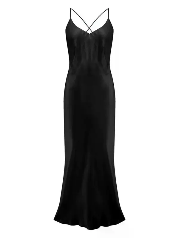 FLEUR OF ENGLAND Silk Slip Dress - Black