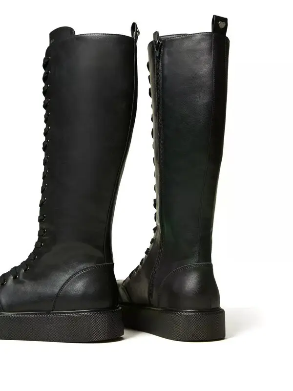 TWINSET Lace-up Sheepskin Boots