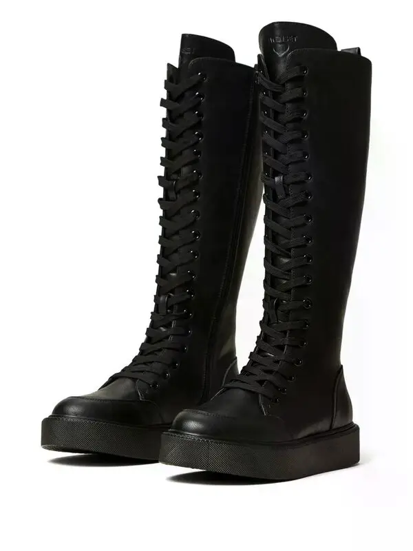TWINSET Lace-up Sheepskin Boots