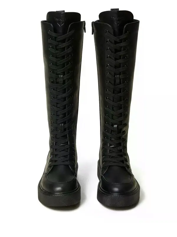 TWINSET Lace-up Sheepskin Boots