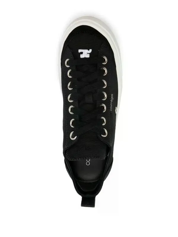 COURREGES Canvas Embroidered-logo Sneakers
