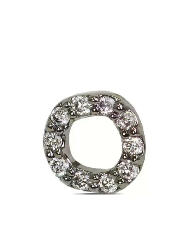 LARK & BERRY 14kt Gold Halo Diamond Stud Earring - Silver
