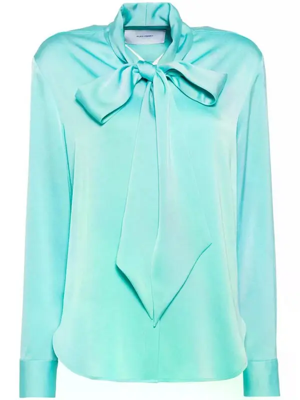 Alex Perry Self-tie Shirt With Buttoned Cuffs - Blue