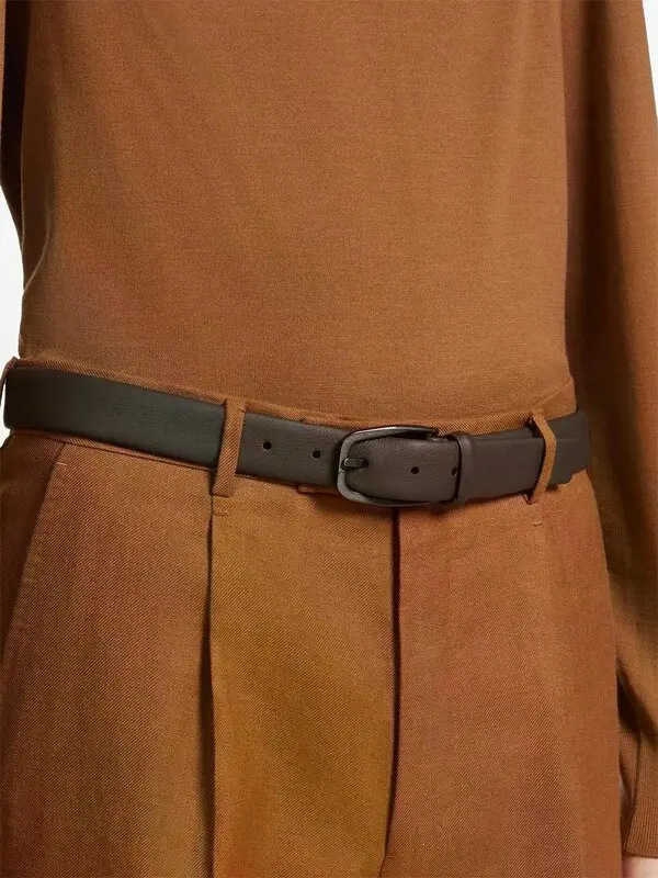 Zegna Leather Belt - Brown