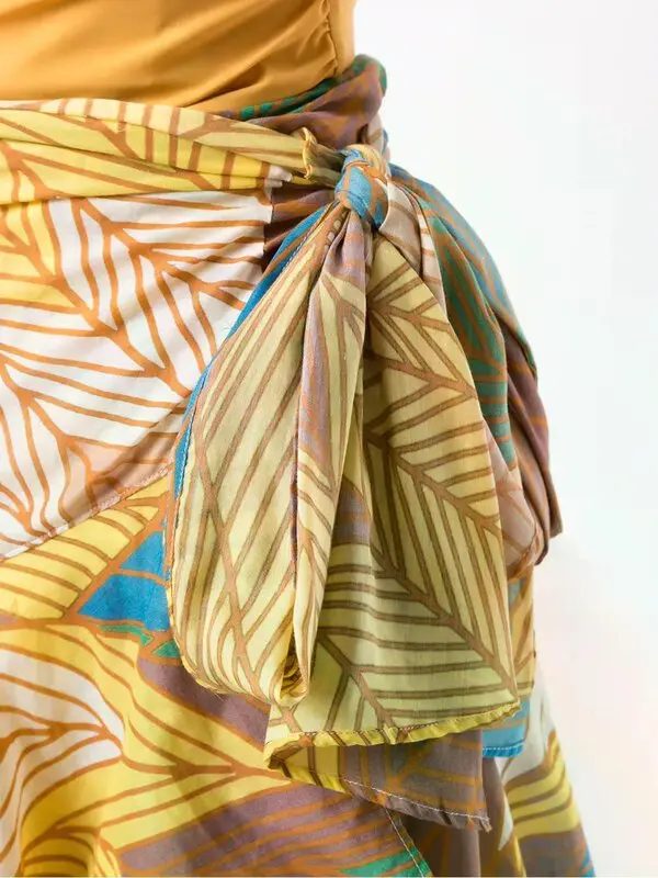 AMIR SLAMA Printed Wrap Skirt With Ruffle Trimming