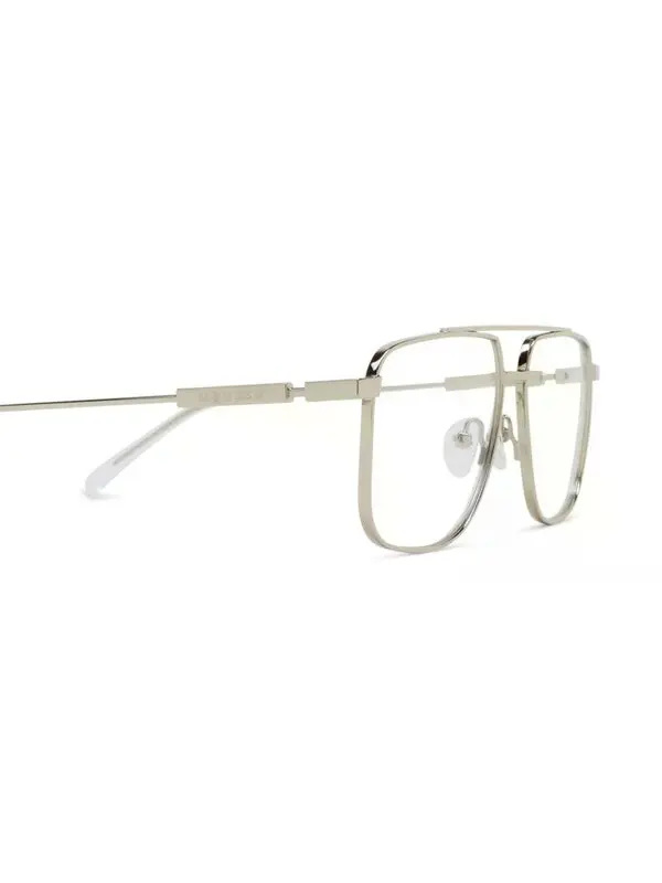 Alexander McQueen Oversized Frame Glasses - Silver