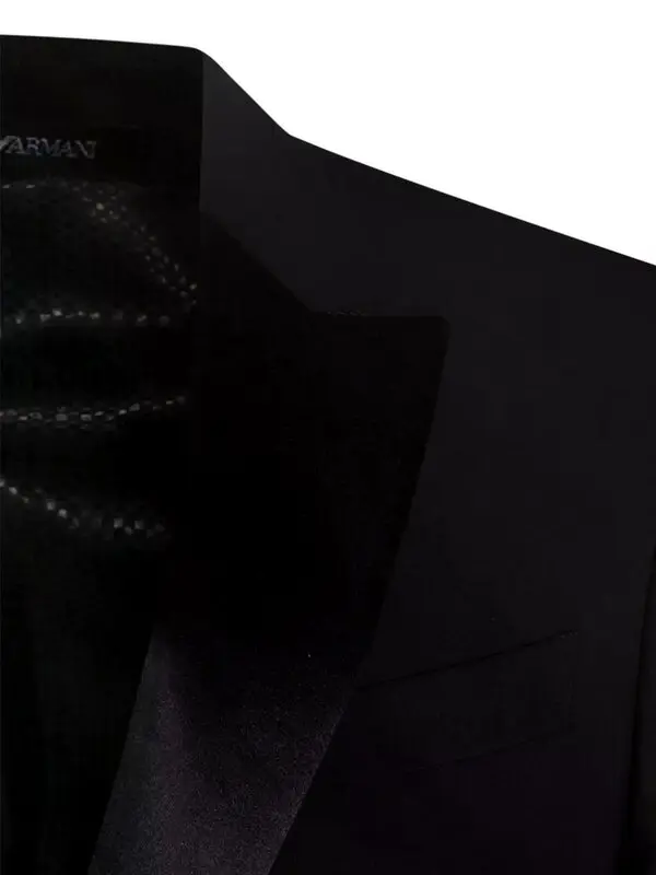Emporio Armani Satin-trim Suit - Black