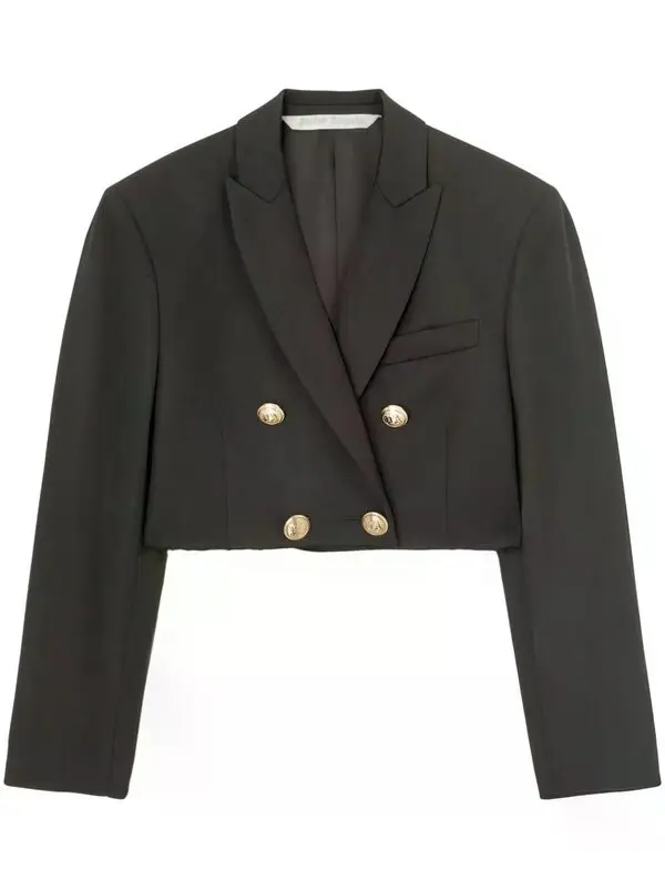 Palm Angels Cropped Double-breasted Blazer