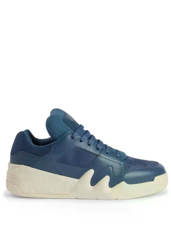 GIUSEPPE ZANOTTI Talon Low-top Leather Sneakers - Blue