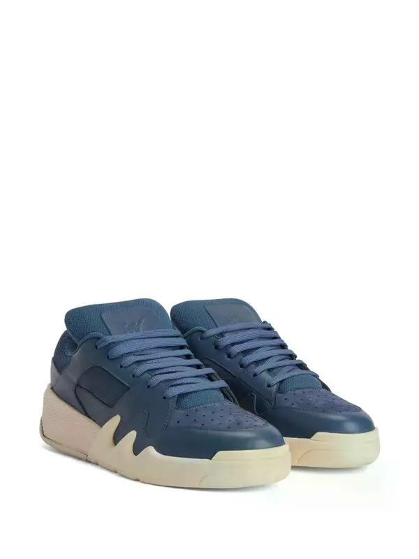 GIUSEPPE ZANOTTI Talon Low-top Leather Sneakers - Blue