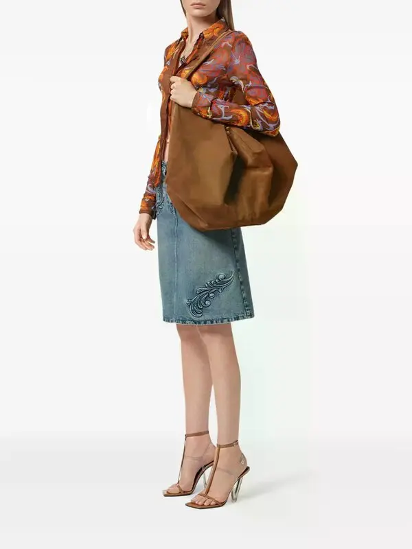 Versace Large Protea Shoulder Bag - Brown
