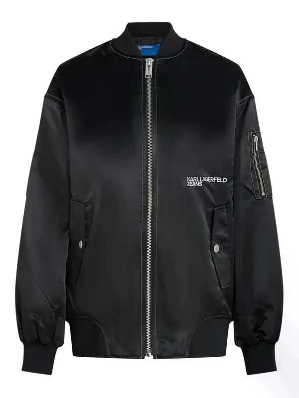Karl Lagerfeld Satin-finish Bomber Jacket