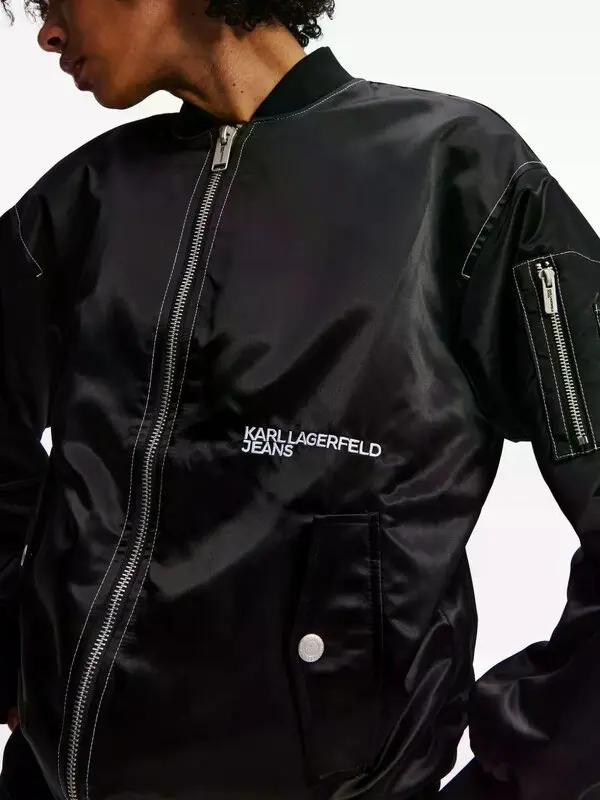 Karl Lagerfeld Satin-finish Bomber Jacket