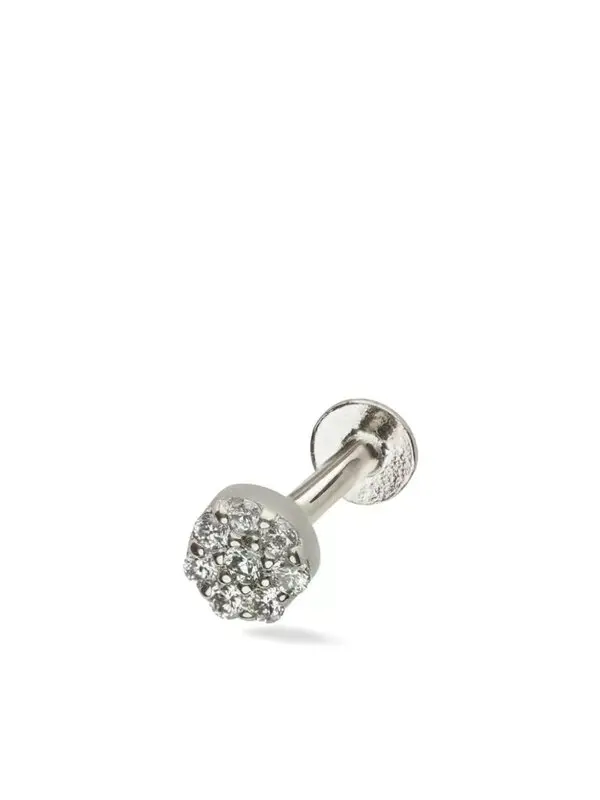 LARK & BERRY 14kt White Gold Diamond Single Stud Earring - Silver