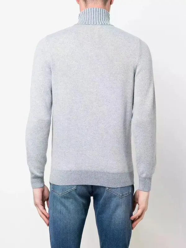 Malo Roll-neck Knit Jumper - Blue