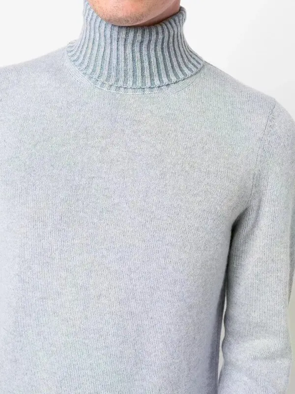 Malo Roll-neck Knit Jumper - Blue