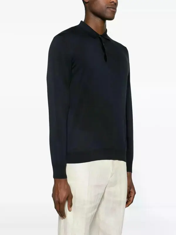 DRUMOHR Fine-knit Polo Shirt - Blue
