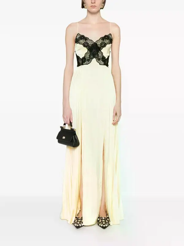 SELF-PORTRAIT Satin Lace Maxi Dress