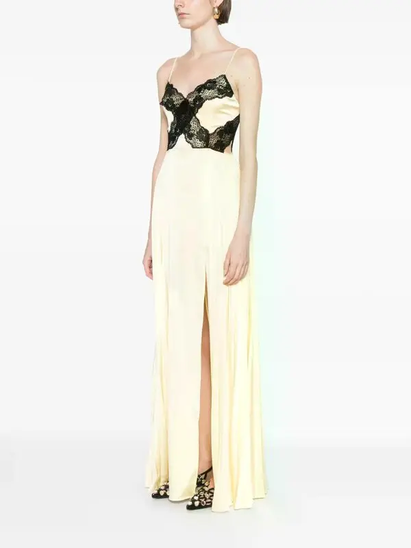SELF-PORTRAIT Satin Lace Maxi Dress