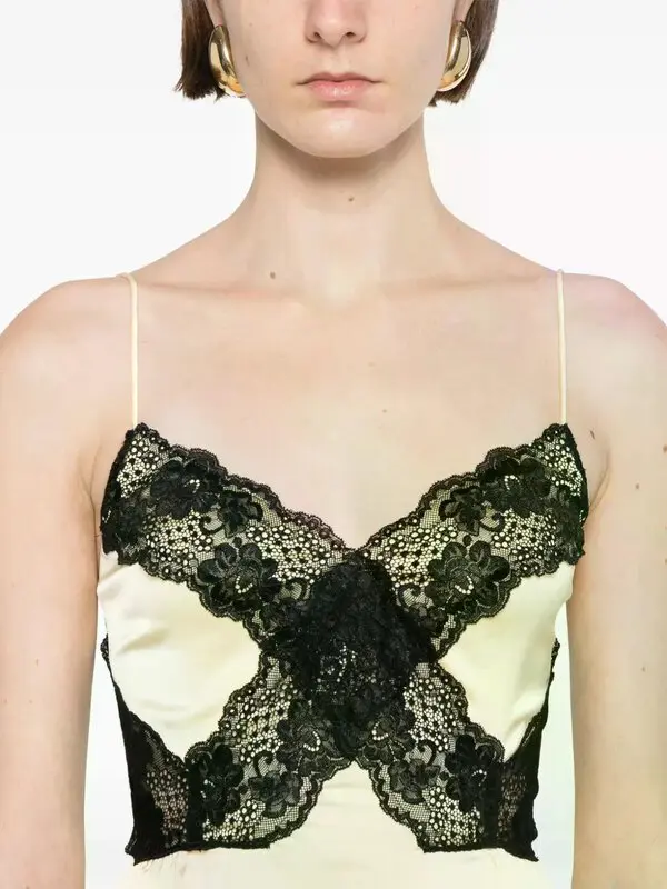 SELF-PORTRAIT Satin Lace Maxi Dress
