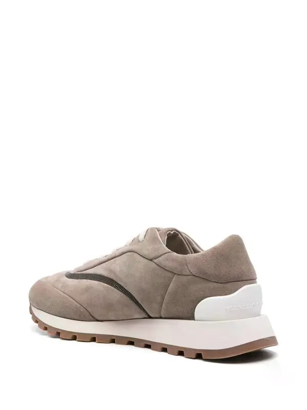 Brunello Cucinelli Monili-chain Suede Sneakers