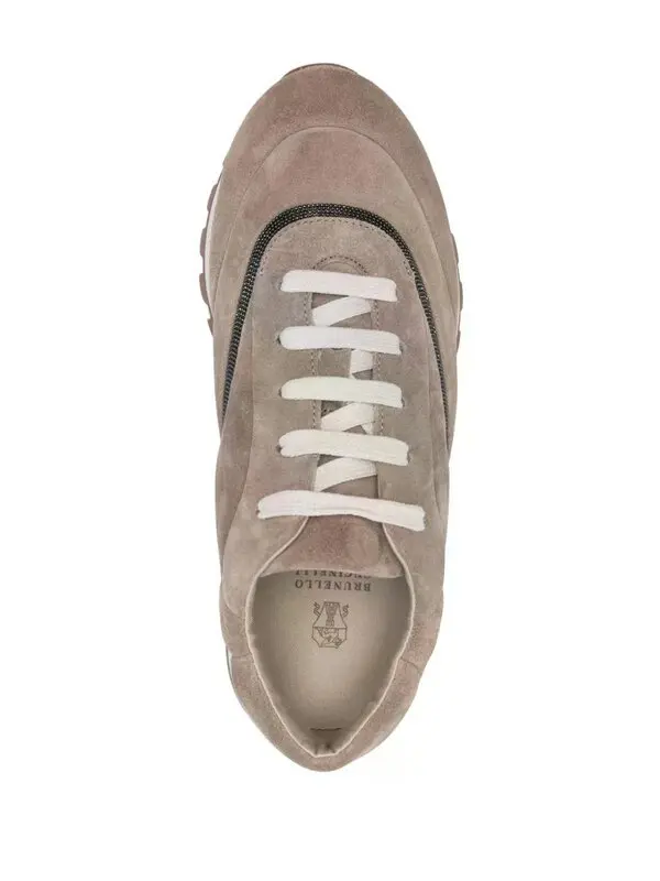 Brunello Cucinelli Monili-chain Suede Sneakers
