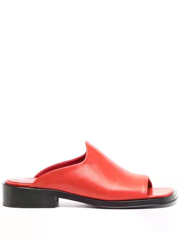 REJINA PYO Flat Open Toe Sandals - Red