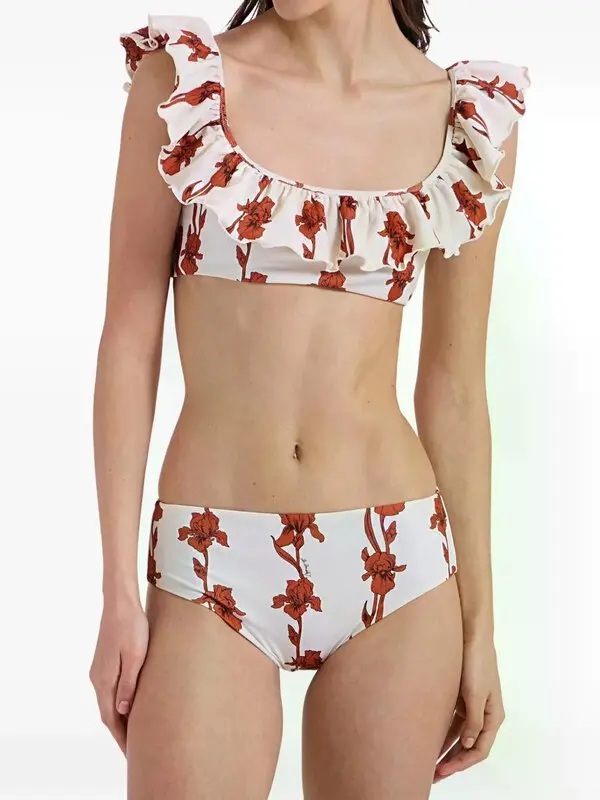 La DoubleJ Ruffled Bikini Top - White