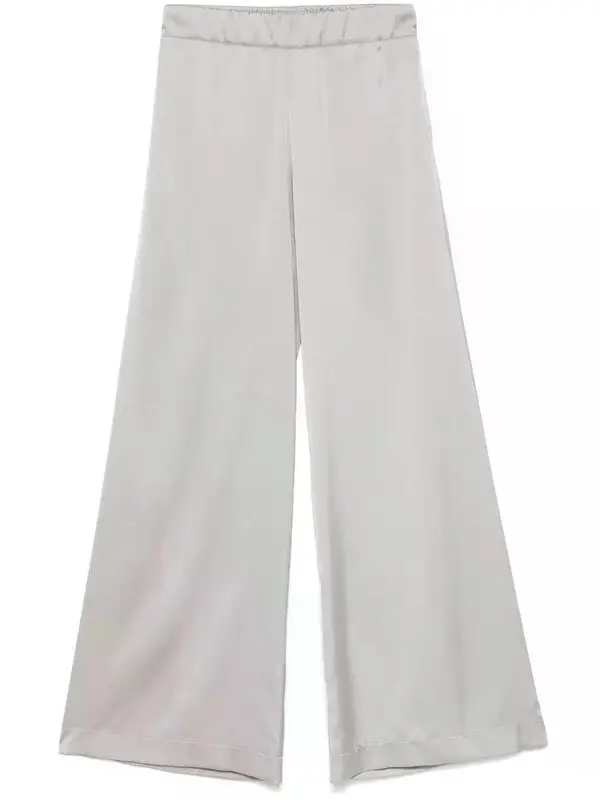D.exterior Satin Wide Leg Trousers - Grey
