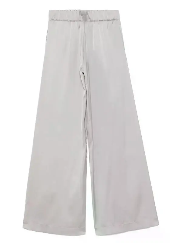 D.exterior Satin Wide Leg Trousers - Grey