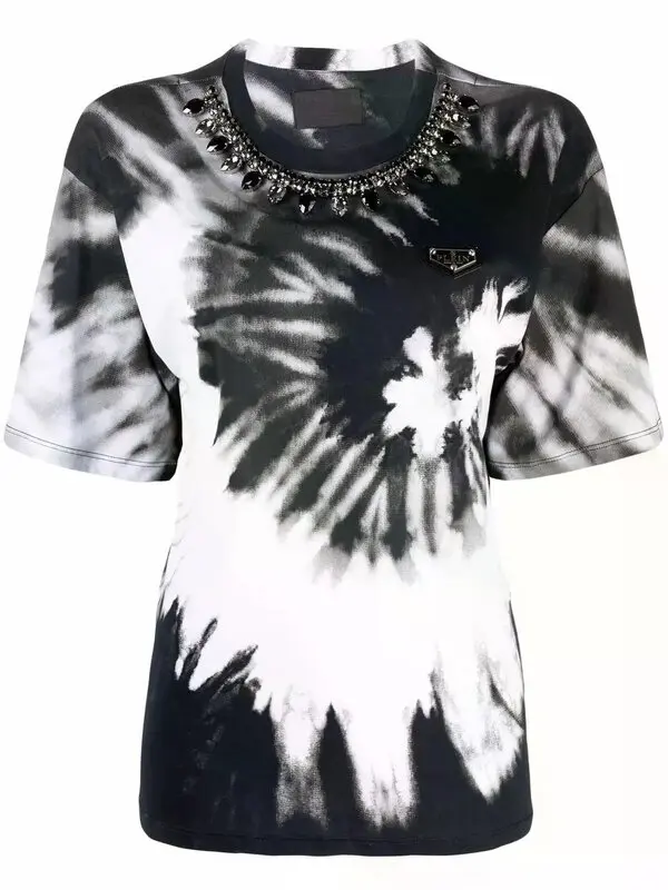 Philipp Plein Tie-dye Print Cotton T-shirt - White