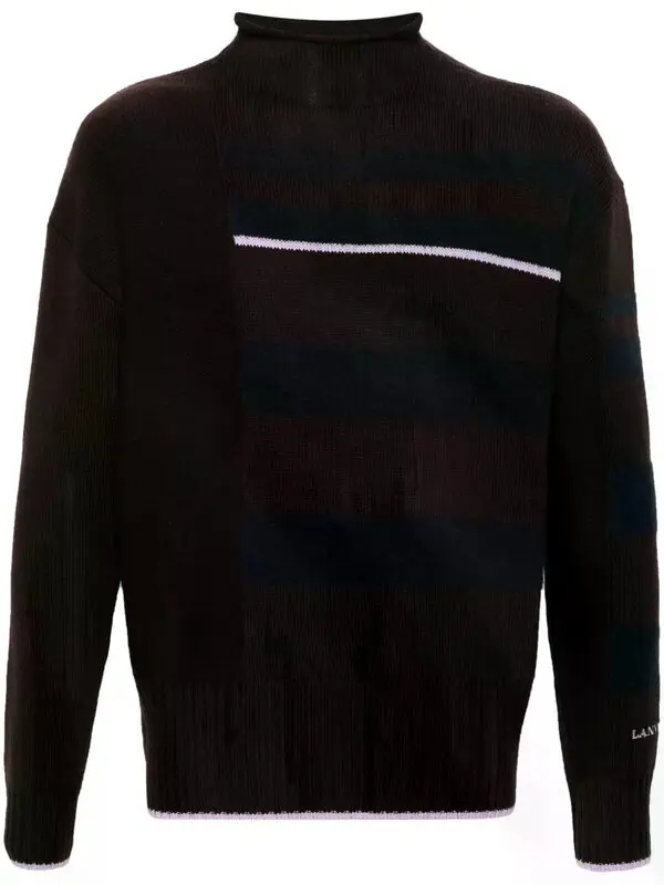 LANVIN Striped Mock-neck Jumper