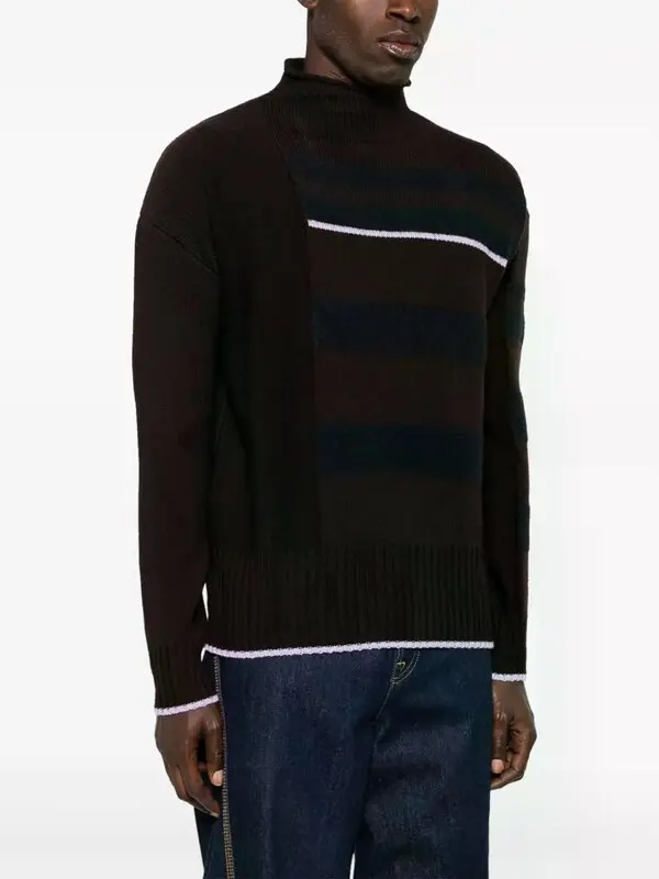 LANVIN Striped Mock-neck Jumper